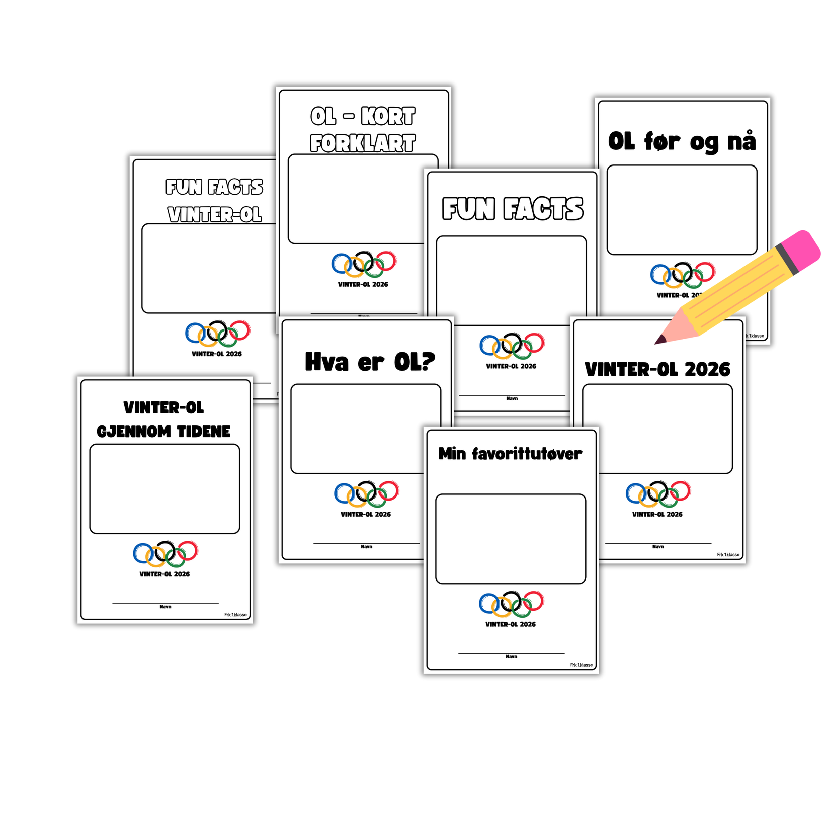 30 maler til minibøker om vinter-OL 2026 – skriv ut og bruk!! – Frk.1 ...